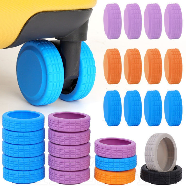 Shock-Absorb Non-Slip Caster Sleeve - Half-Covered Guard Luggage Wheel ...
