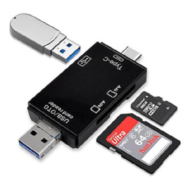 6 in 1 OTG Mobile Card Reader Support Micro USB, Type-C And USB Port ...