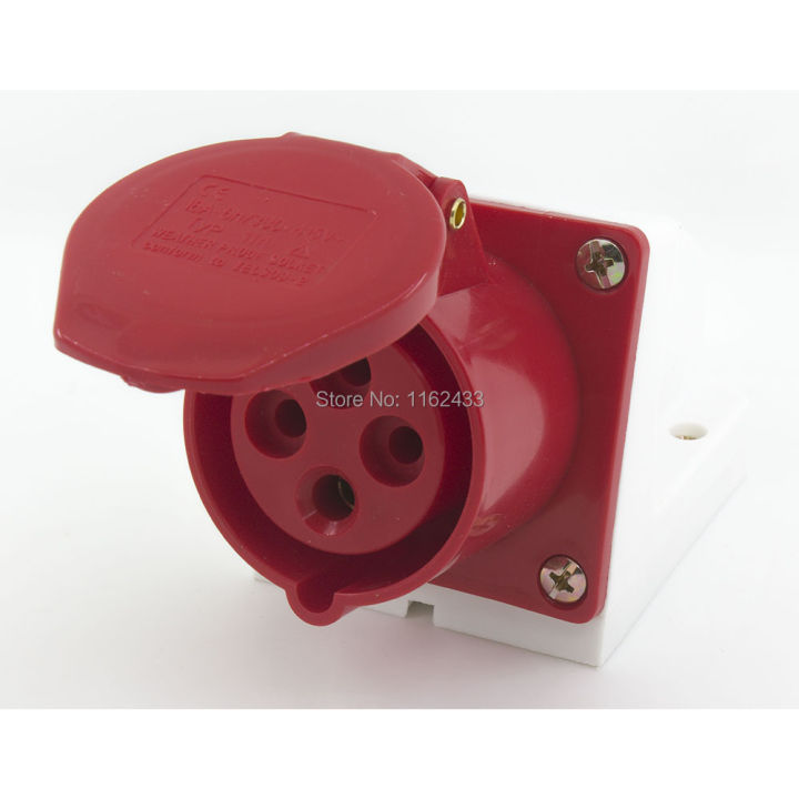 16A 3P E 4 pin 380-415V IP44 114 three phase splashproof industrial sur ...