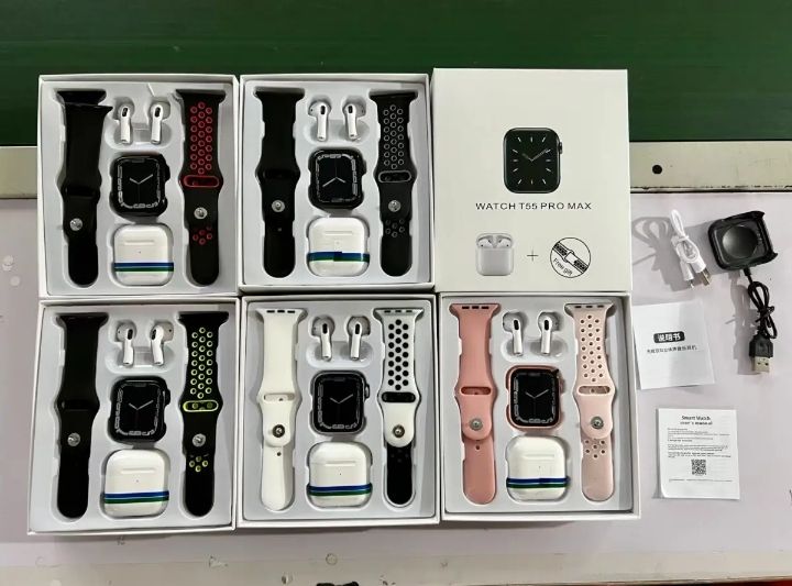 T55 Pro Max Bluetooth Calling Smartwatch With Free 2 Pair Belts And ...