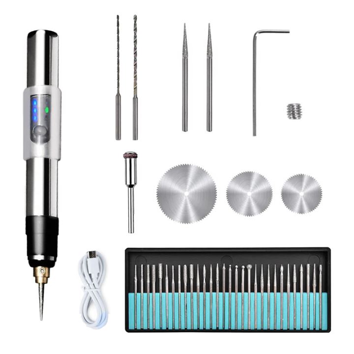 Electric Micro-Engraving Pen USB Rechargeable Machine with 36 Bits ...