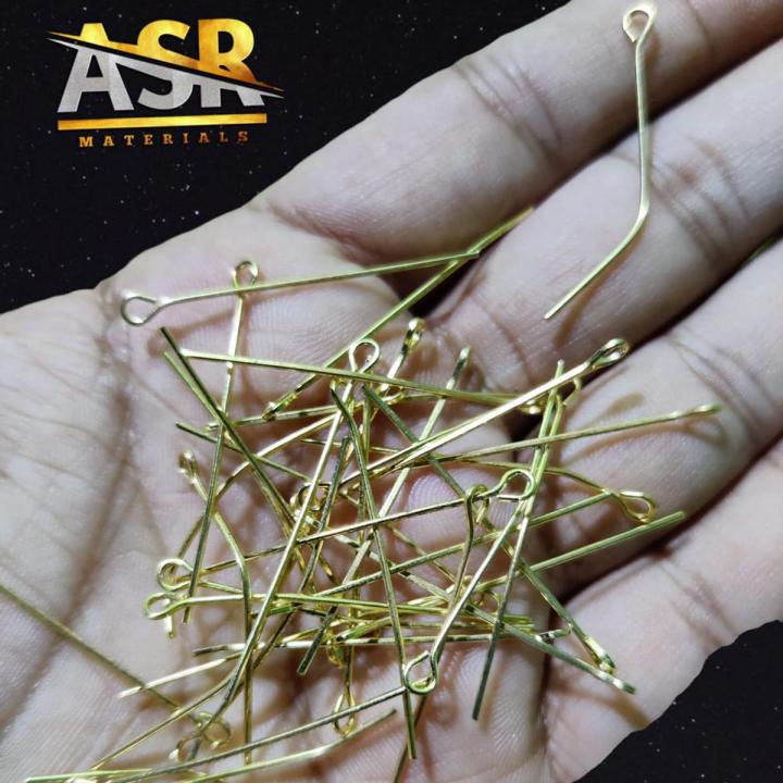 100 Piece Eye Pin Silver/ Golden for Jewellery making | Daraz.com.bd