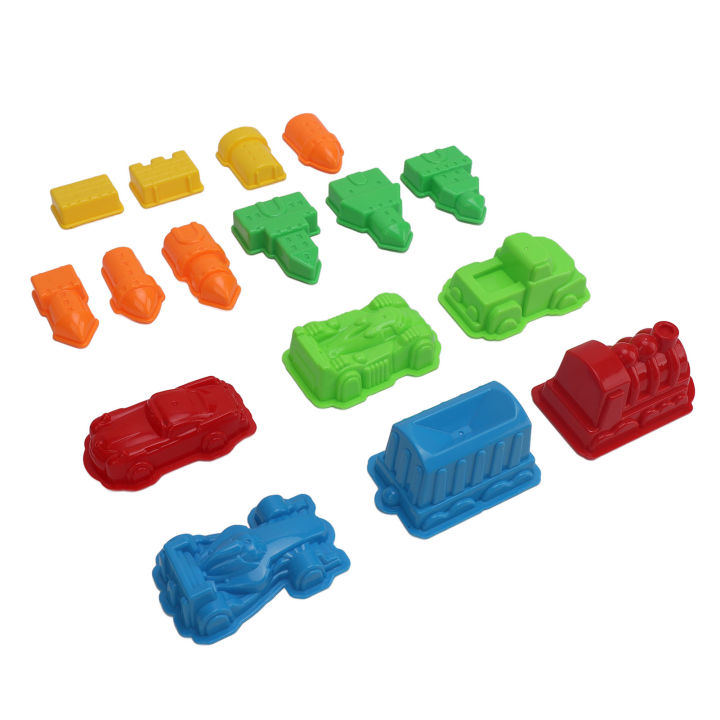 Sand Castle Molds Travel Sandbox Toy 16pcs Kid Beach Toys Car Moulds ...