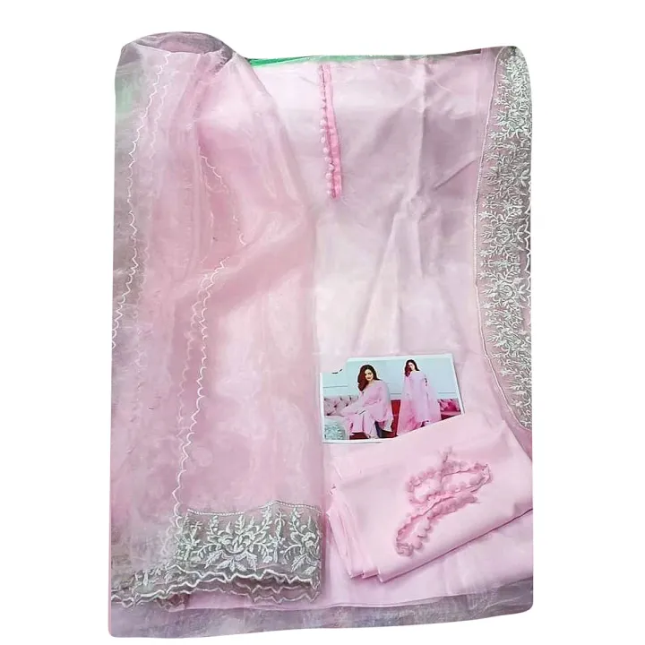 Embroidery Work On Indian Tissue Fabric | Daraz.com.bd