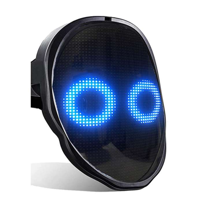 Bluetooth LED Lights Up Mask Face LED Mask Halloween Christmas DIY ...