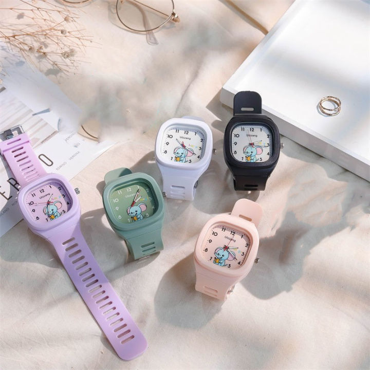 Electronic Cartoon Cute Luminous Watch For Women Girls Sweet Fashion ...