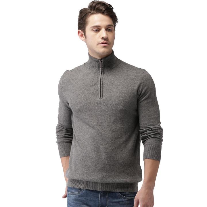 Men's Fashionable Hign Neck Zipper Jumper | Daraz.com.bd