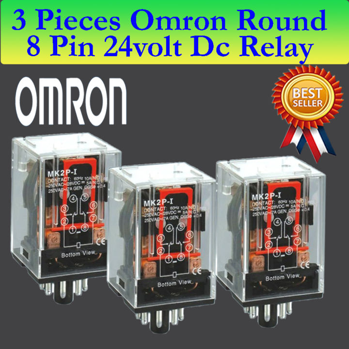 3 Pieces Omron DC 24V 10A Coil Round 8 Pin MK2P-1 Power Electromagnetic Relay | Daraz.com.bd