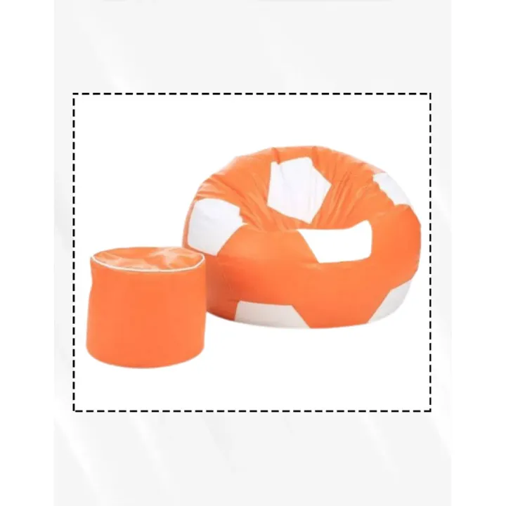 XXL Football shape bean bag sofa with footrest combo set | Daraz.com.bd