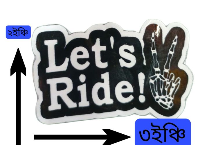 Lets Ride Sticker Logo For Bike Motorcycle | Daraz.com.bd
