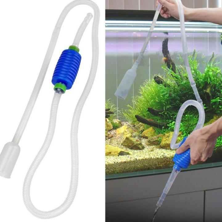 Water Area Aquarium Fish Tank Siphon Gravel Cleaner Syphon Manual Water ...