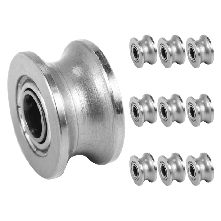 10pcs U Groove Bearing U624ZZ Carbon Steel V Groove Ball Bearing Pulley ...