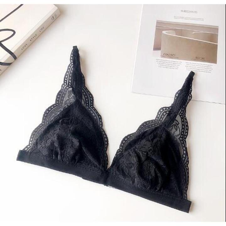 【VisioN Shop】Wriufred Triangle Cup Wire Free Comfort Lace Sleepwear ...