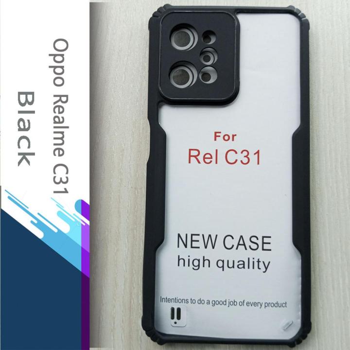 Oppo Realme C31 এর জন্য-বাম্পার সহ স্বচ্ছ সিলিকা জেল ম্যাট শকপ্রুফ ...
