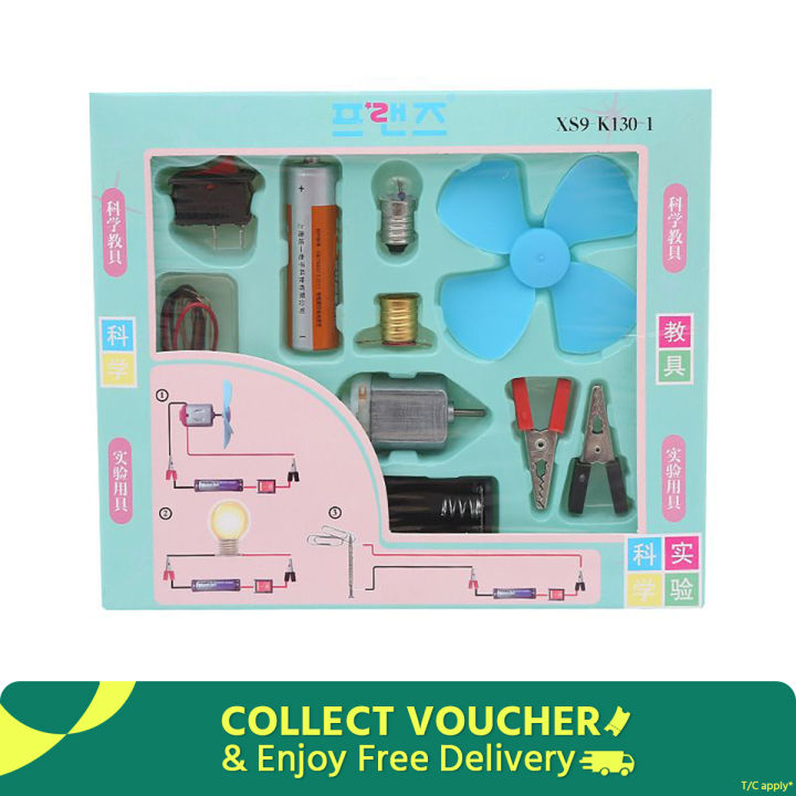 Science Box Electric Circuit Experiment With Light Bulb, Motor & Fan ...