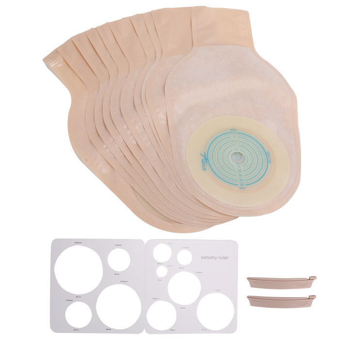 Colostomy Bag 10pcs Ostomy Ileostomy With Measure Ruler Card Sealing ...