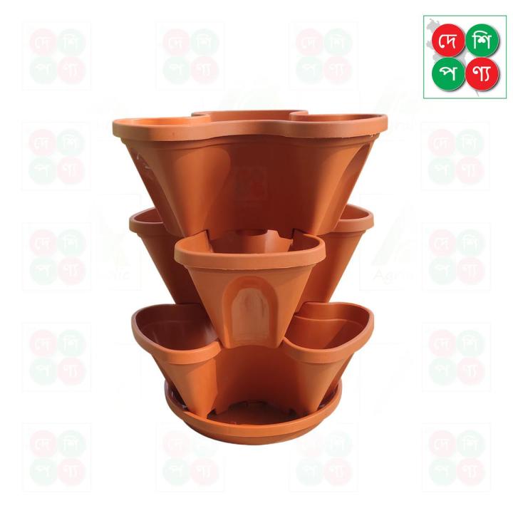 Lotus Flower Tub with tray Sandal Wood 3 Pcs Set | Daraz.com.bd