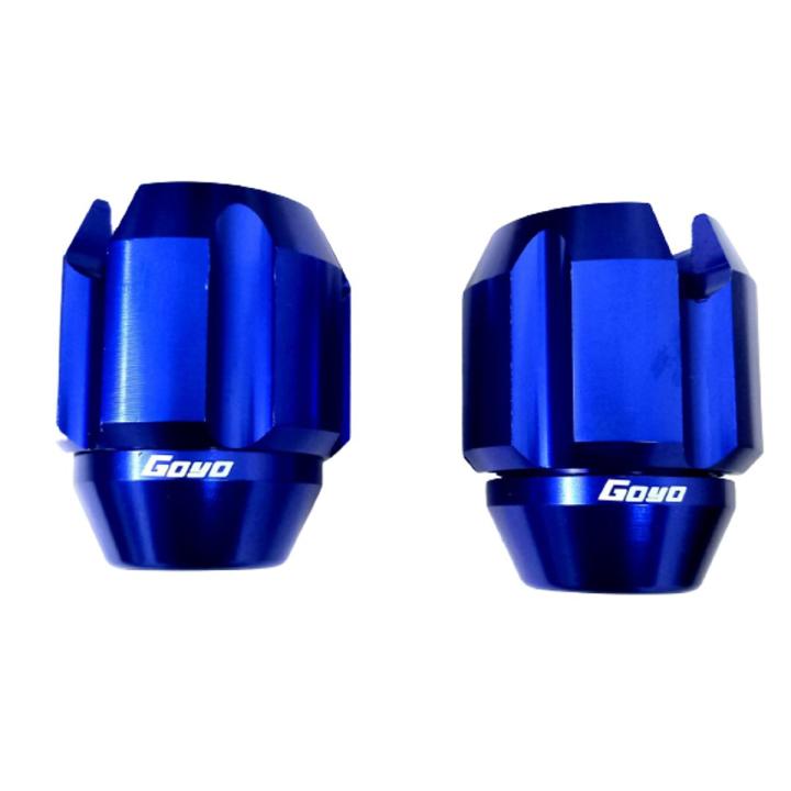 CNC aluminium slider cap Bumper Goya gutli for Motorcycle. Blue 2 Pis ...