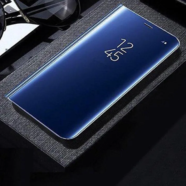 Vivo v8 pro স্মার্ট লাক্সারি প্লাটিং ক্লিয়ার ভিউ মিরর লেদার স্ট্যান্ড ...