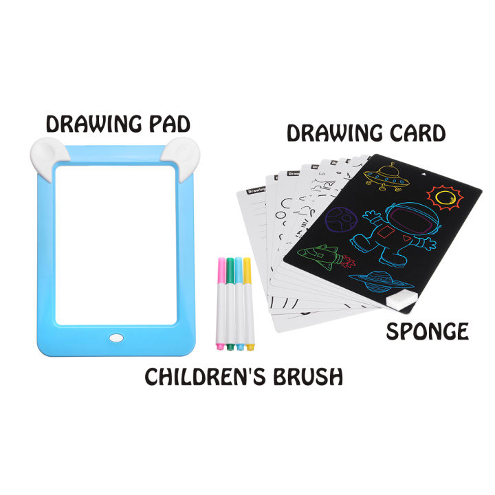 3D Drawing Pad LED Art Display Drawing Board Stencil Light Box Tracing ...