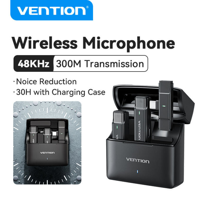 Vention Wireless Microphone Lavalier Mini Noise Reduction with Charging ...