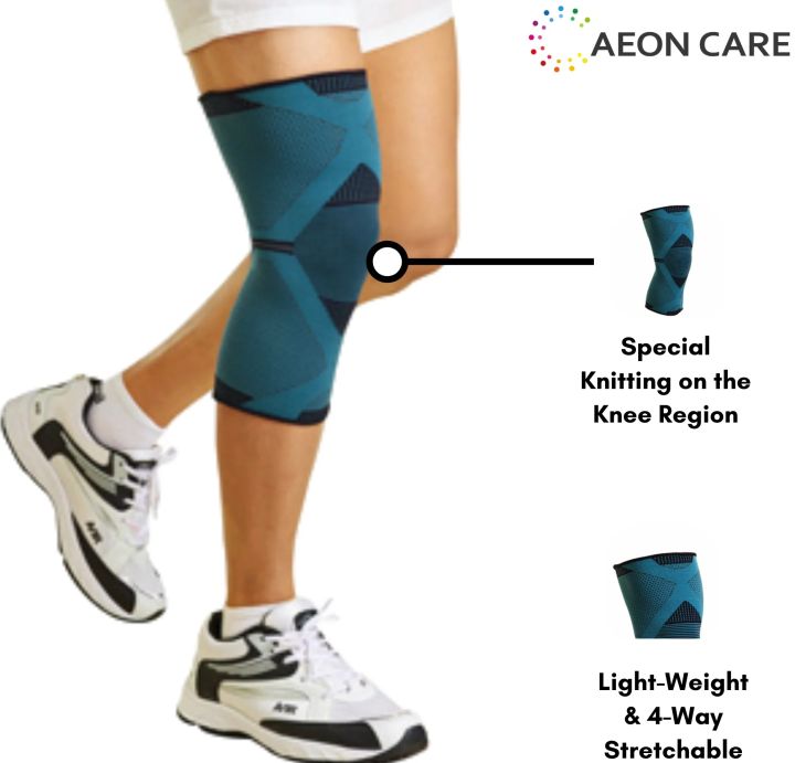 Dyna knee cap Providing 360 Degree Protection 4-Way Stretchable Knee ...