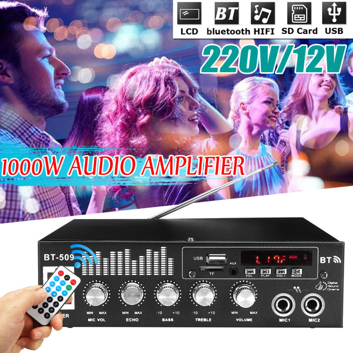 1000W Car HiFi Audio Stereo Amplifier Bluetooth TV Audio FM Radio Home ...