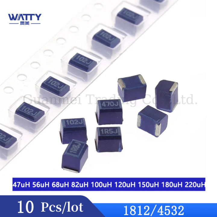 10Pcs/Lot 1812 SMD Wirewound Inductor 4532 47uH 56uH 68uH 82uH 100uH ...