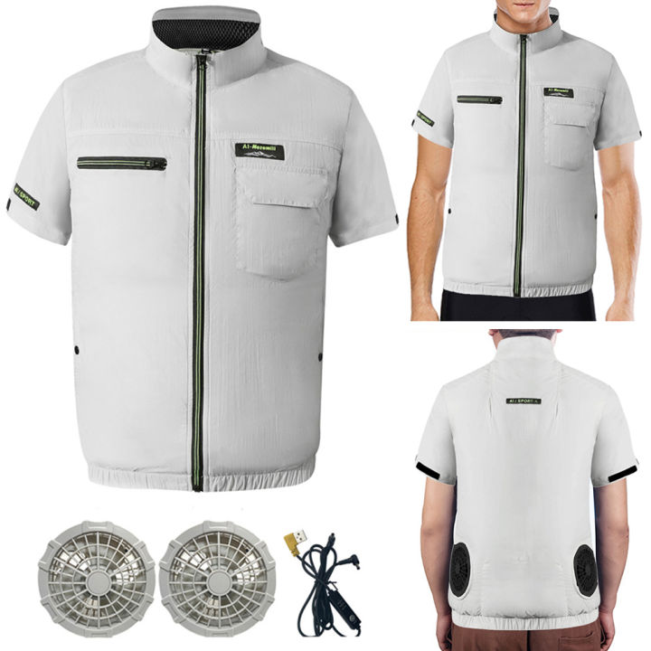 Cooling Fan Vest Wearable Air Conditioner Vest with 2 Fan Summer Air ...