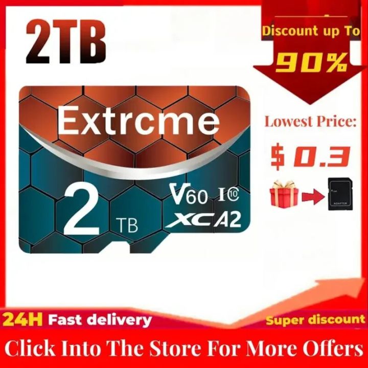 TF Card Memory Card 128GB High Speed With SD Adapter A2 U3 Class 10 V60 ...