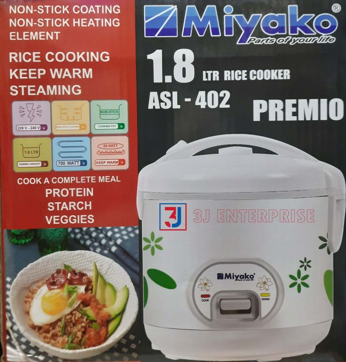 Miyako 3 In 1 Electric Rice Cooker /Miyako Rice Cooker 1.8 Ltr. ASL-402 ...