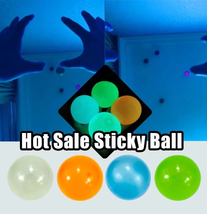 （NEW）Glow Globbles Sticky Balls Wall Ceiling Light Fidget Toys Stress ...