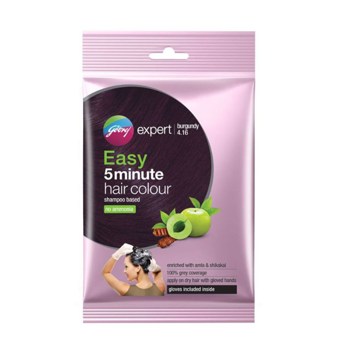 Godrej Expert Easy 5 Minute Shampoo Hair Colour 18ml - Burgundy | Daraz ...