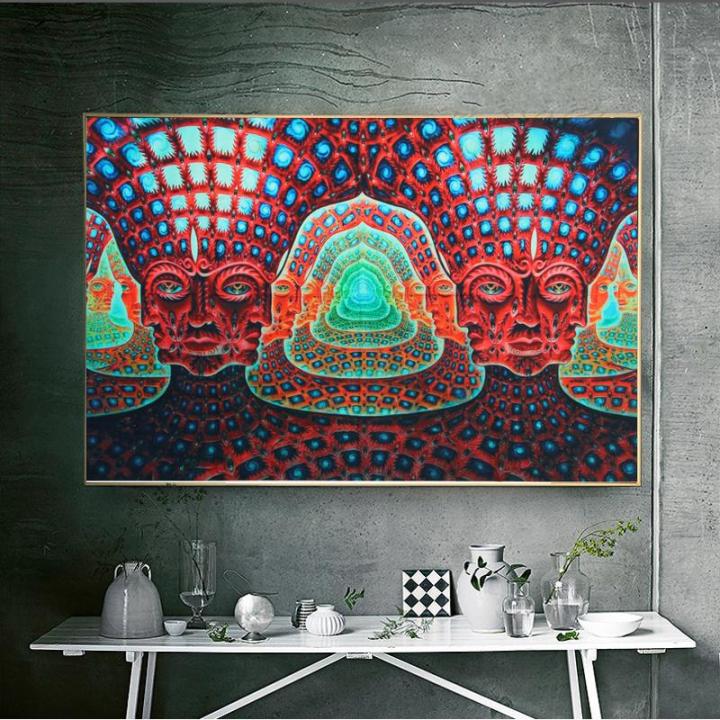 36 x 24'' Psychedelic Trippy Art Silk Cloth Poster Decor Double Face ...