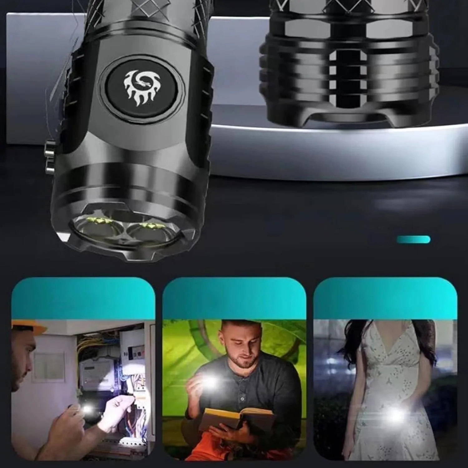 Three-Eyed Monster Mini Flashlight, LED Flashlights High Lumens ...