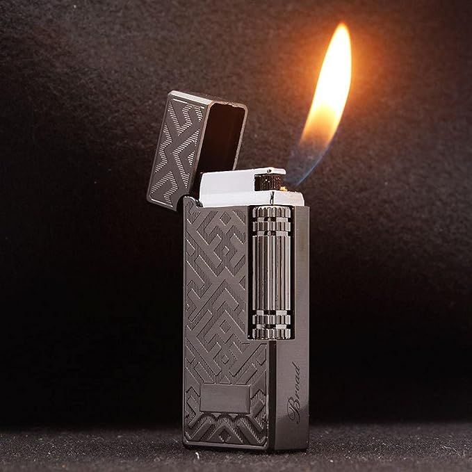 Side Slip Flint Butane Lighter Metal Grinding Wheel Lighter Cigarette ...