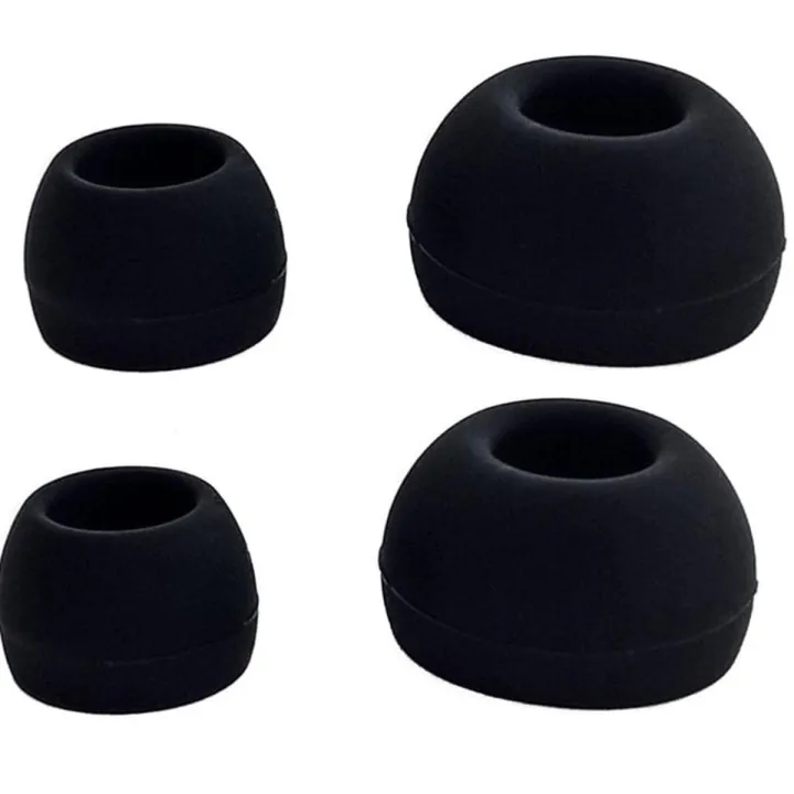 Black Color Soft Silicone Rubber Earbuds Tips 2 Size 4pcs | Daraz.com.bd