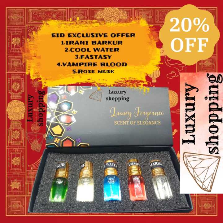 Perfume Type Attar Combo Pack for Men and Women (5 Halal Perfume Atar ...