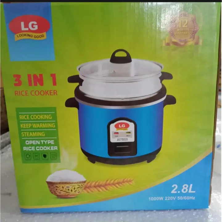 LG Rice Cooker 2.8 ltr (Double pot 1pc non-stick & 1pc stainless steel ...