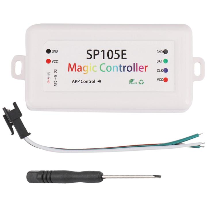 SP105E Wireless Bluetooth Controller APP WS2811 WS2812B WS2801 SK6812 APA102 Individually ...