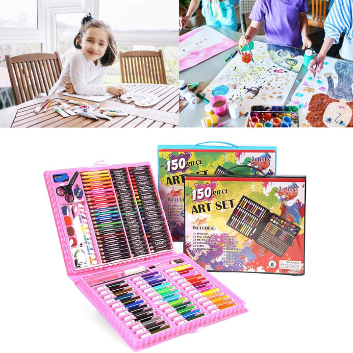 150PCS/SET Drawing Pencil Watercolor Pen Set Washable Student Painting ...