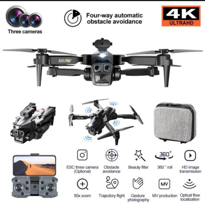 Brushless Motor Obstacle Avoidance UAV New Mini Drone 4K Profesional Full HD Dual Camera ...