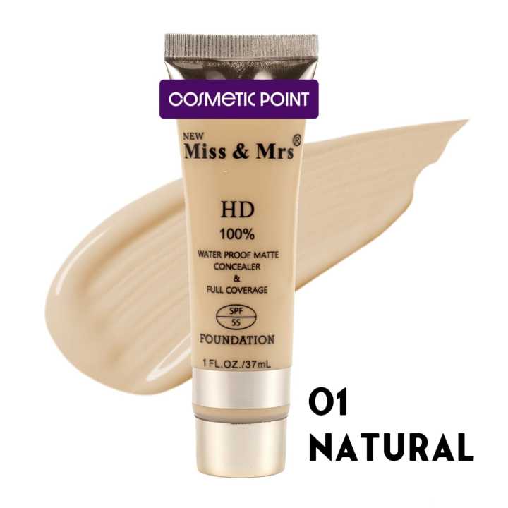 New Miss & Mrs HD Water Proof Matte Conceler & Full Coverage Foundation ...