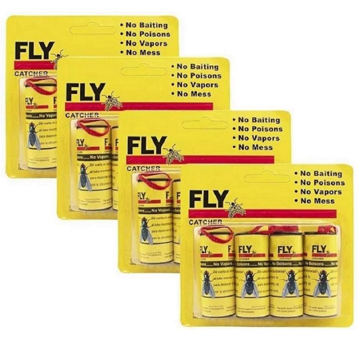 16Pcs Fly Sticky Paper Strip Strong Glue Double Sided Flies Paper ...