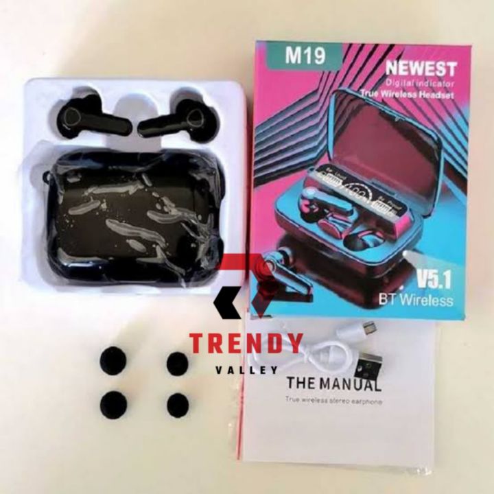 M19 TWS upgraded version Bluetooth Earbuds | Daraz.com.bd