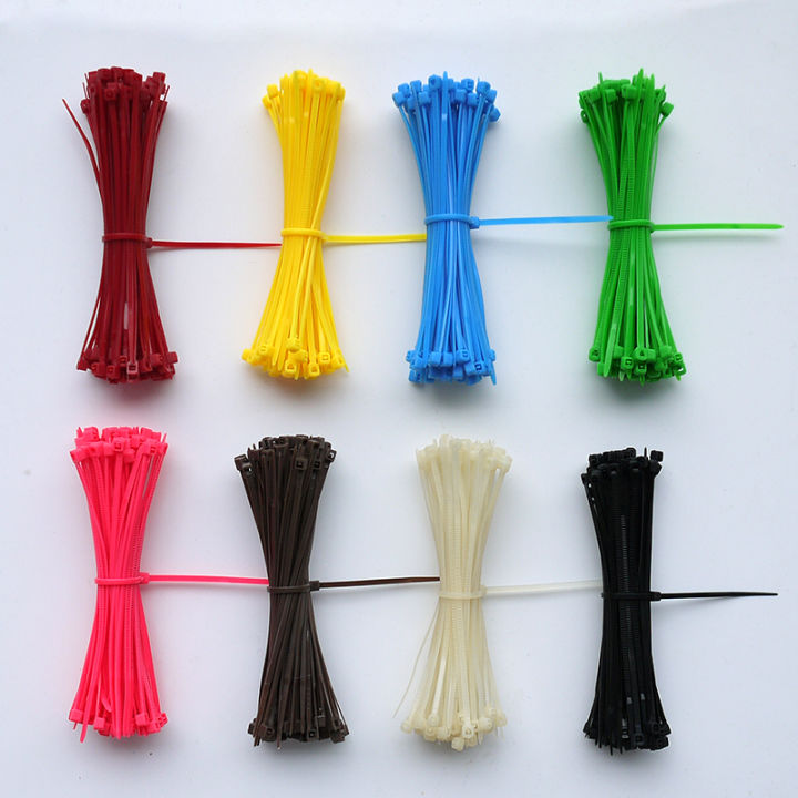 100pcs Self Locking Nylon Cable 2.5x100mm Plastic Zip Band Wire Binding ...