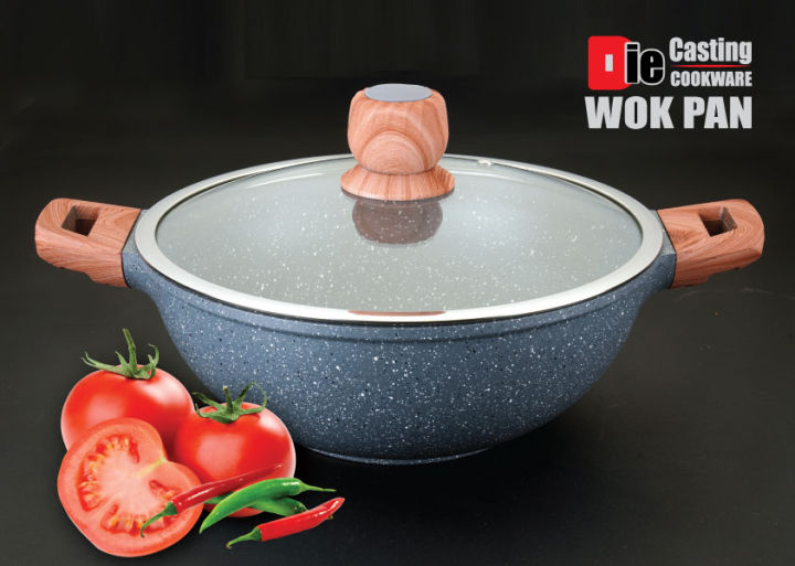SKB Cookware DIE CASTING WOK PAN WITH LID Kitchen Items (Induction ...