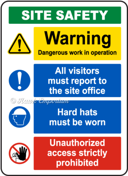 3 pcs Laminated Vinyl Sticker for "Construction Work Site Safety ...