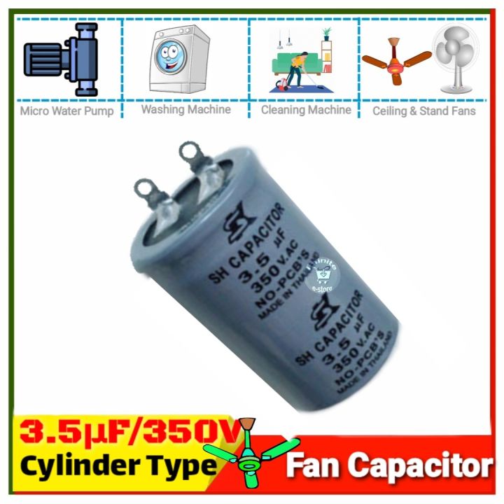 Capacitor 3.5 uF 350V AC Start Run Capacitor for Fan, micro water pump ...