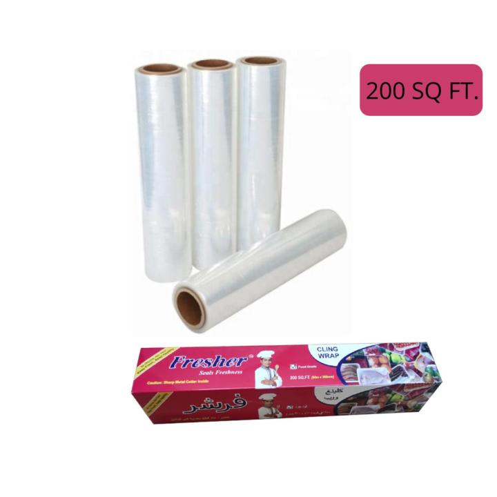 Fresher Plastic Stretch Wrap Clear Cling PE Vinyl Film Food Grade Wrap ...